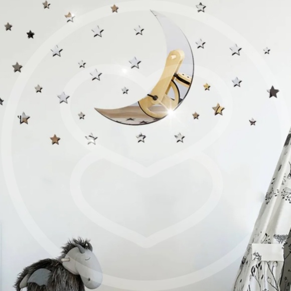 Wall Decor | Moon Stars Reflective Stickers | Poshmark